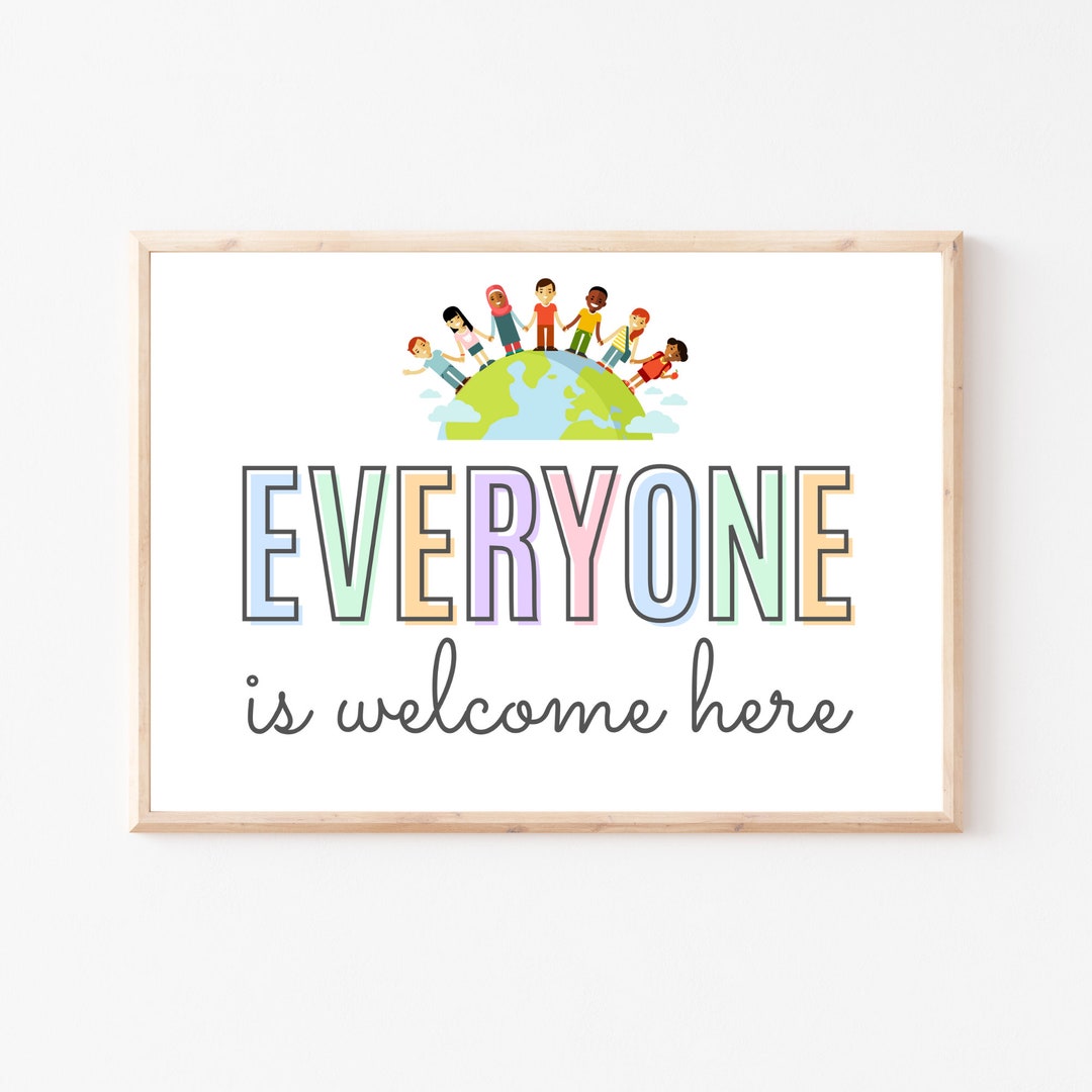 Tout le monde est le bienvenu ici, affiche de la classe, affiche d ...