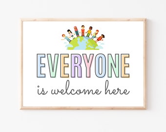 Everyone is Welcome Classroom Poster - Etsy UK