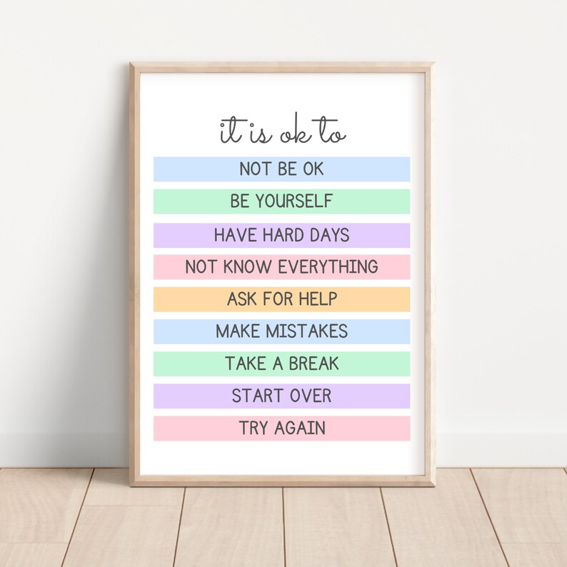 It's Ok to Not Be Ok Poster, It's Okay to Not Be Okay Poster, Classroom ...