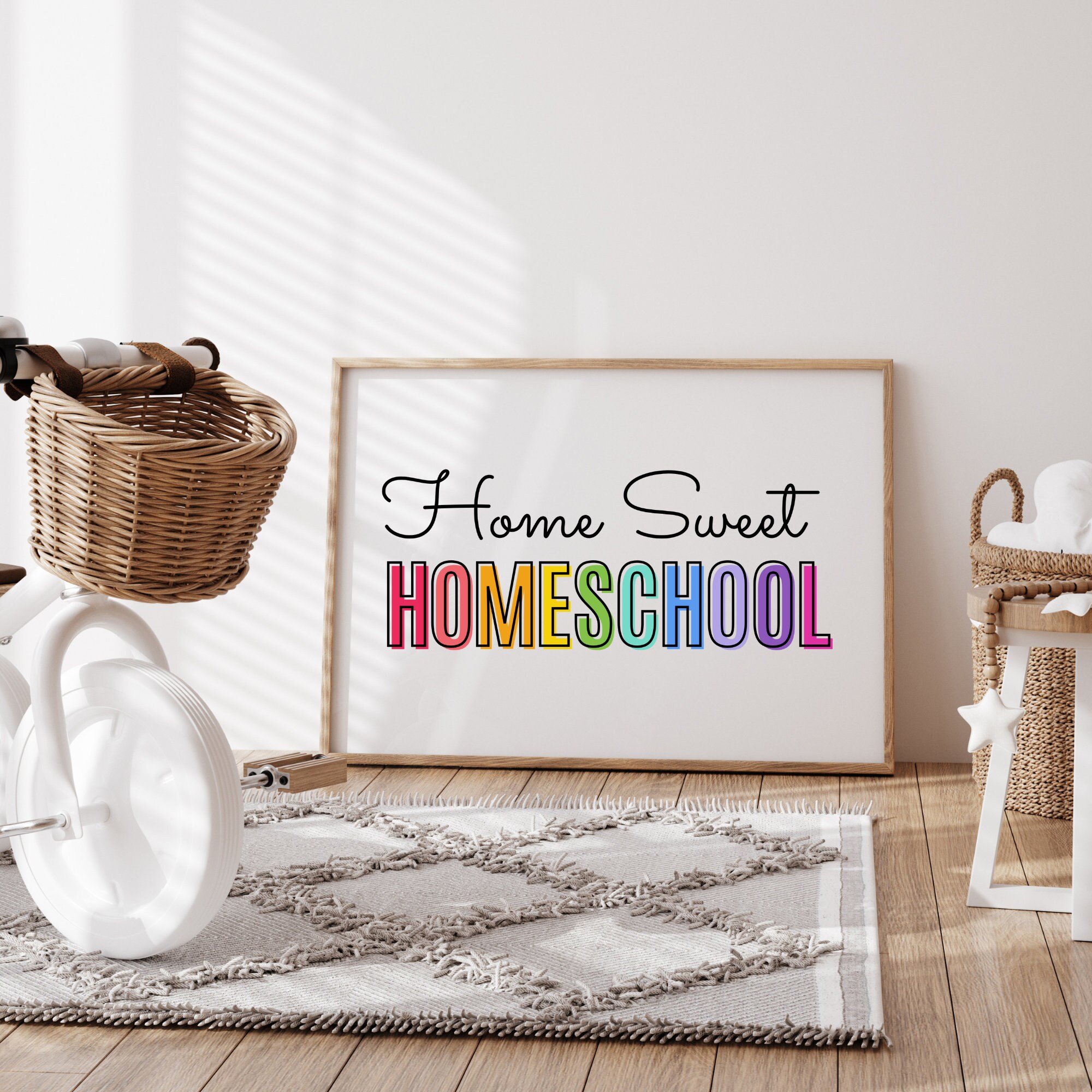 Home Sweet Homeschool Printable, Homeschool Wall Art, Pastel Homeschool ...