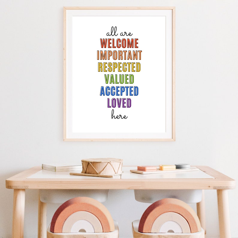 All Are Welcome Here Sign, Classroom Poster, Inclusion Poster ...