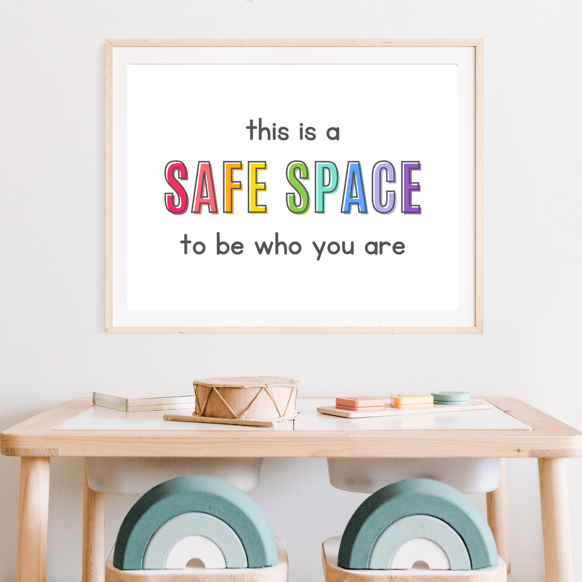 This is A Safe Space to Be Who You Are, Classroom Poster, Classroom ...