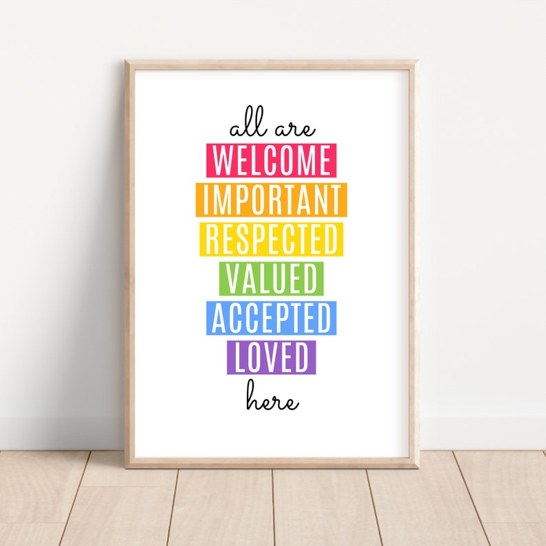 All Are Welcome Here Sign, Classroom Poster, Inclusion Poster ...
