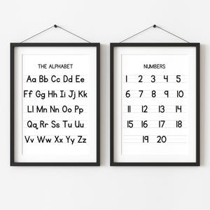 Set of 2 Educational Posters, Alphabet Poster, Numbers Poster ...