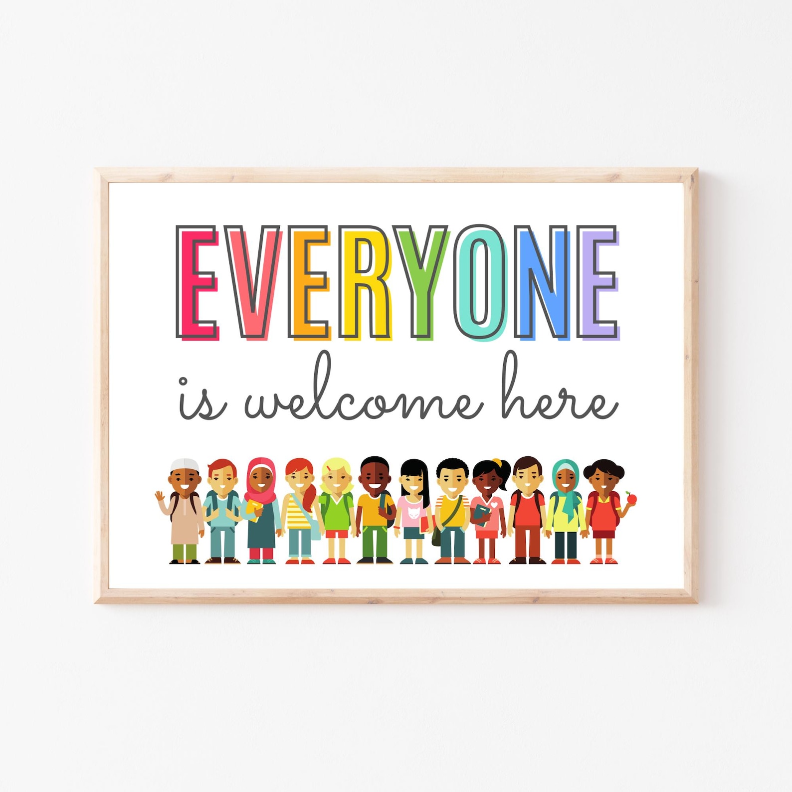 Everyone is Welcome Here, Classroom Poster, Inclusion Poster, Diversity ...