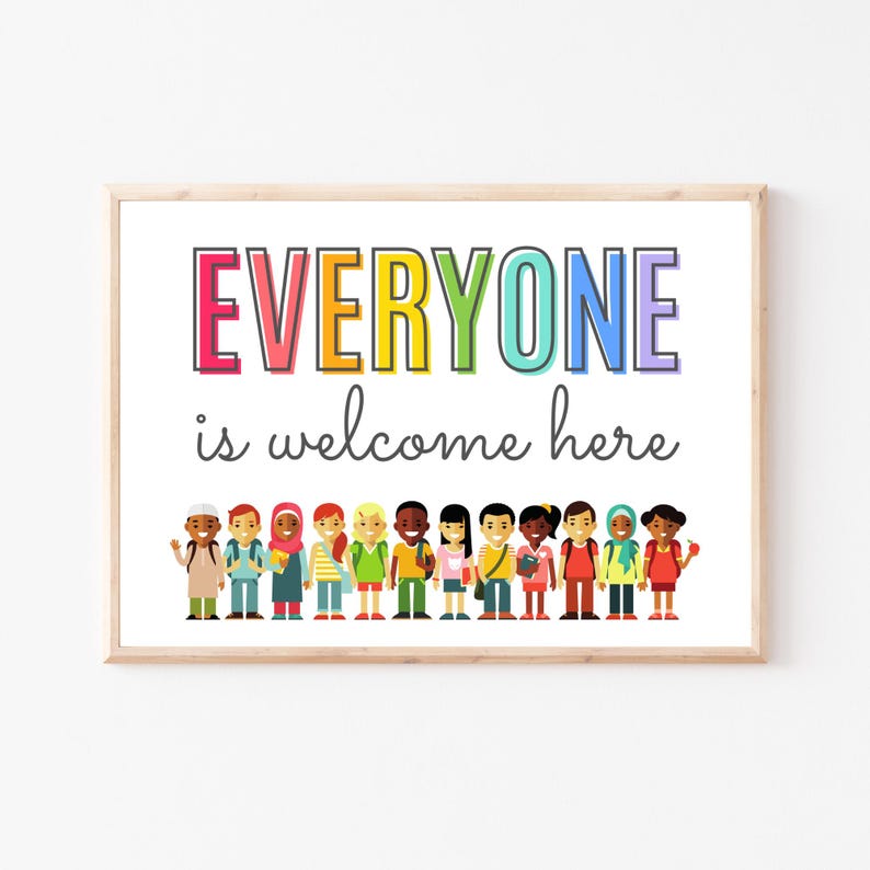 Everyone is Welcome Here, Classroom Poster, Inclusion Poster, Diversity ...