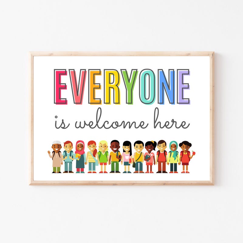 Everyone is Welcome Here Poster - Etsy