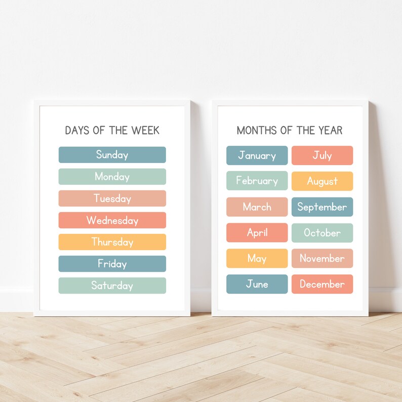 Months of the Year Poster, Days of the Week Poster, Classroom Posters ...