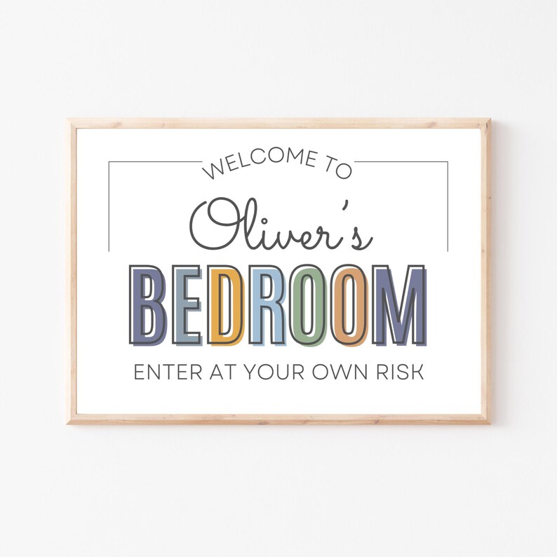 Custom Name Bedroom Door Sign, Personalized Bedroom Sign, Boys Room ...