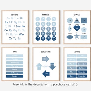 Set of 2 Educational Printables, Alphabet and Numbers Print, Numbers 1 ...