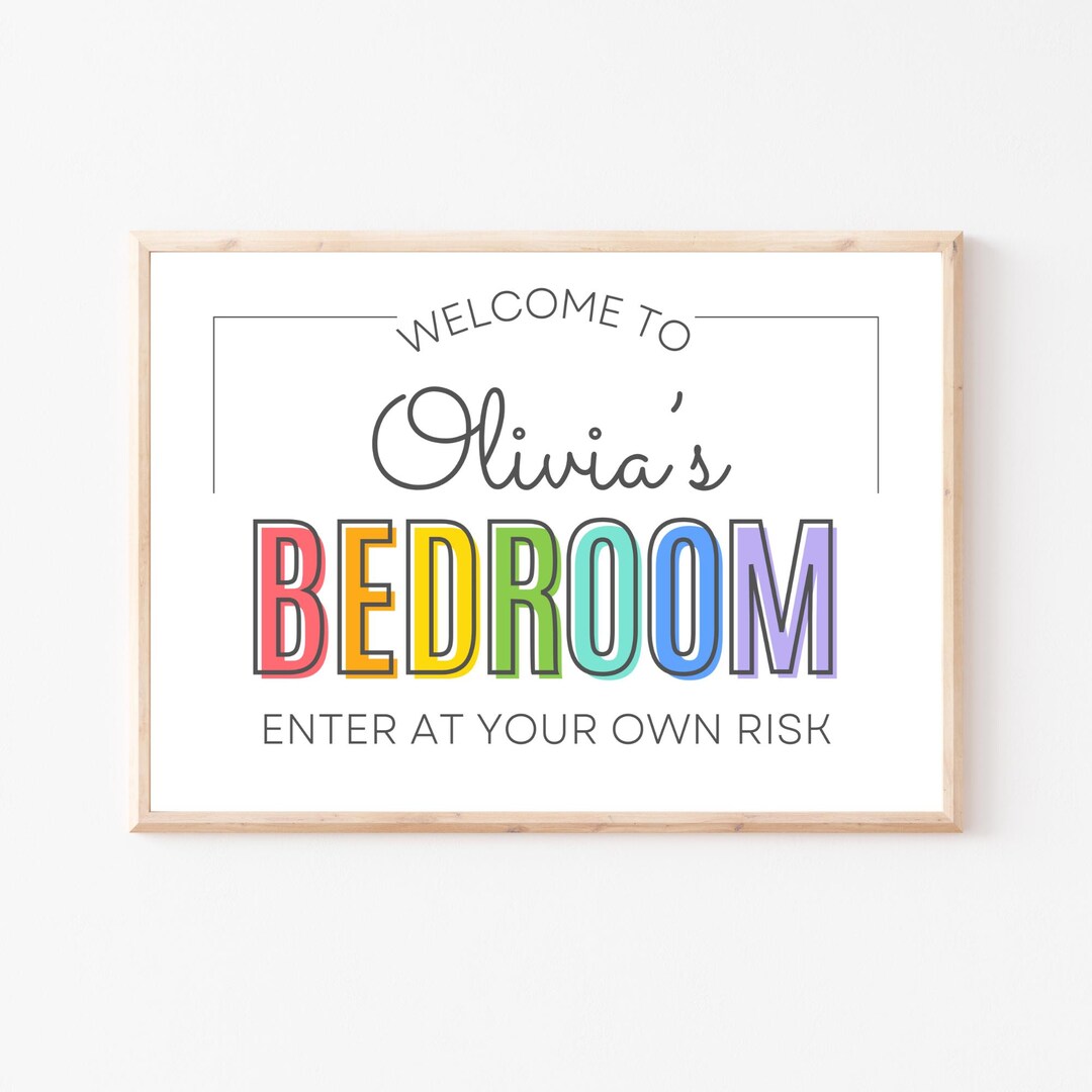 Personalized Bedroom Door Sign, Custom Bedroom Sign, Kids Room Art ...