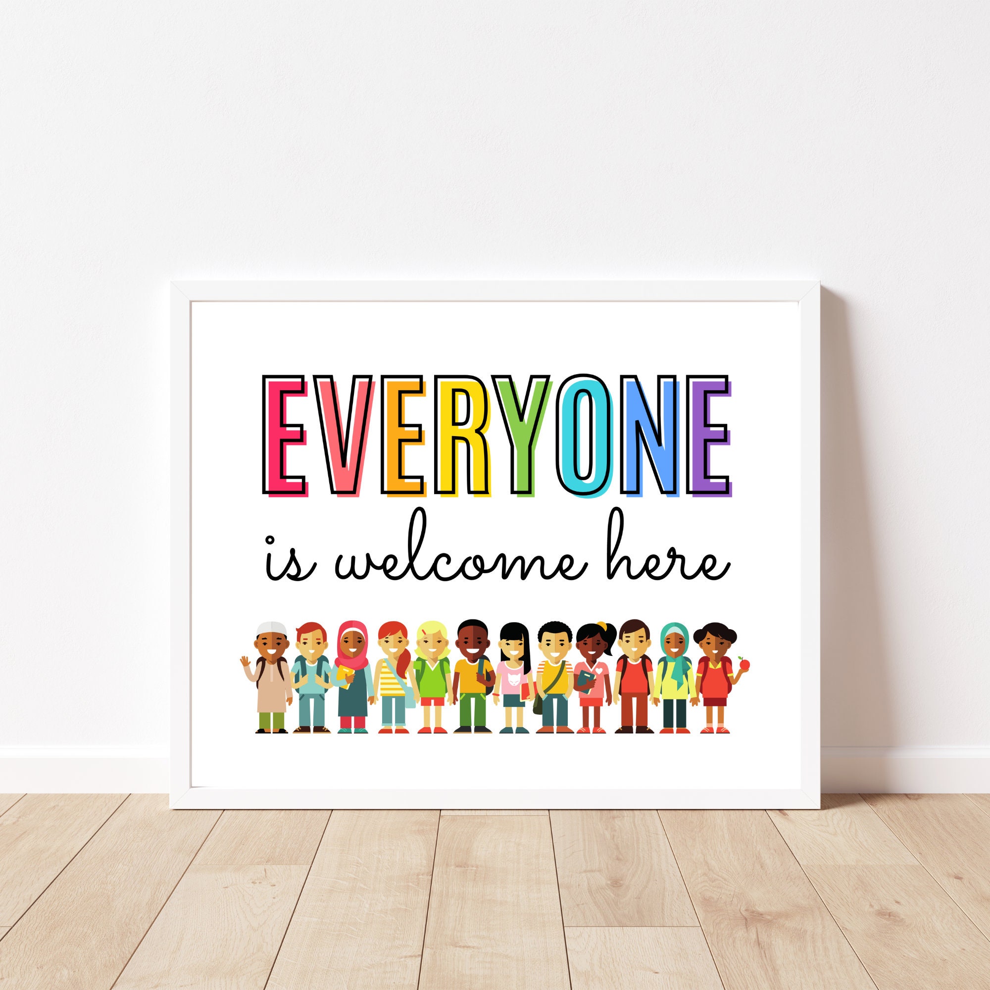 Everyone is Welcome Here, Classroom Poster, Inclusion Poster, Diversity ...