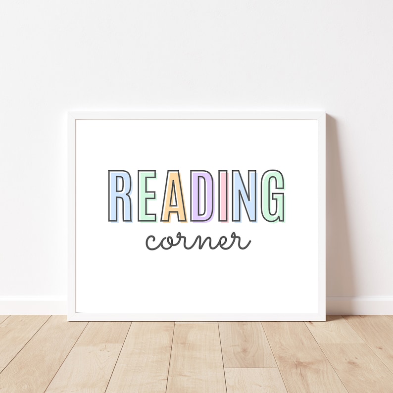 Reading Corner Sign, Reading Corner Wall Art, Reading Corner Decor ...