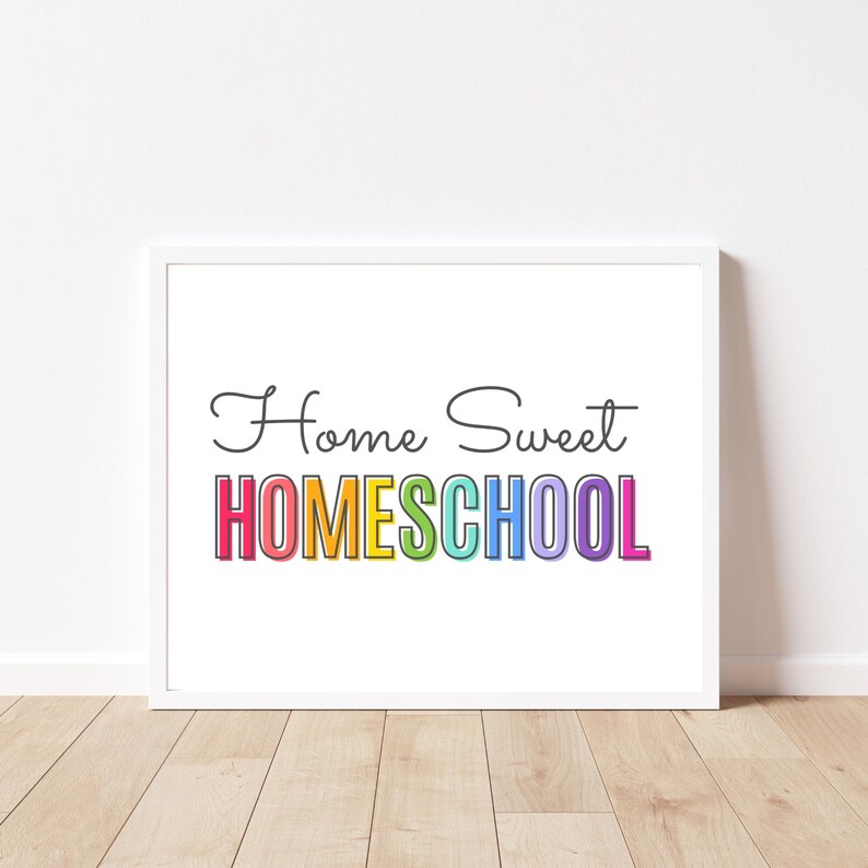 Home Sweet Homeschool Printable, Homeschool Wall Art, Pastel Homeschool ...