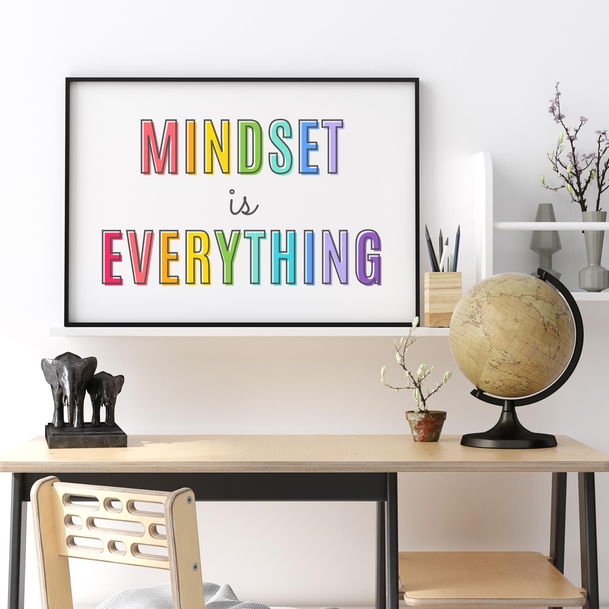 Mindset is Everything Printable, Growth Mindset Poster, Kids Positive ...