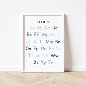 Set of 2 Educational Printables, Alphabet and Numbers Print, Numbers 1 ...