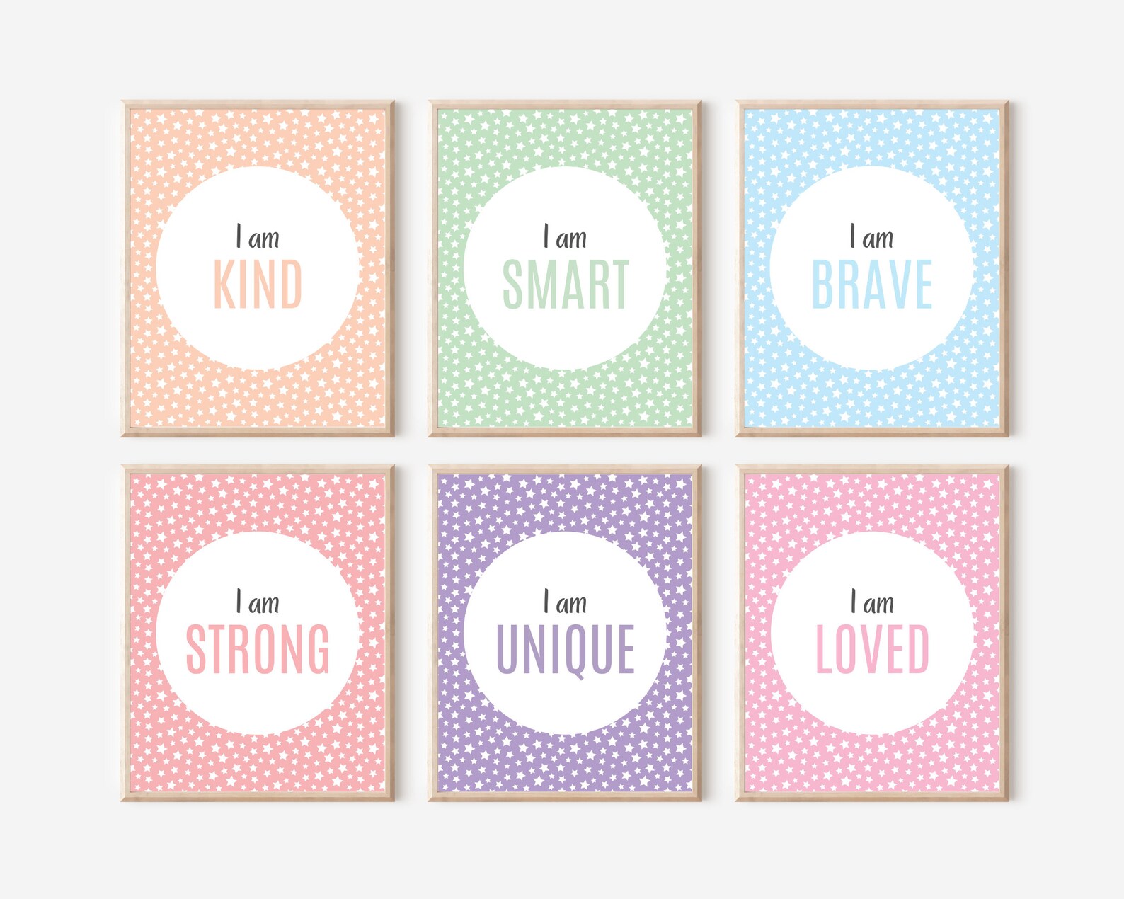 Positive Affirmations for Kids, Set of 6 Affirmation Posters, Kids ...