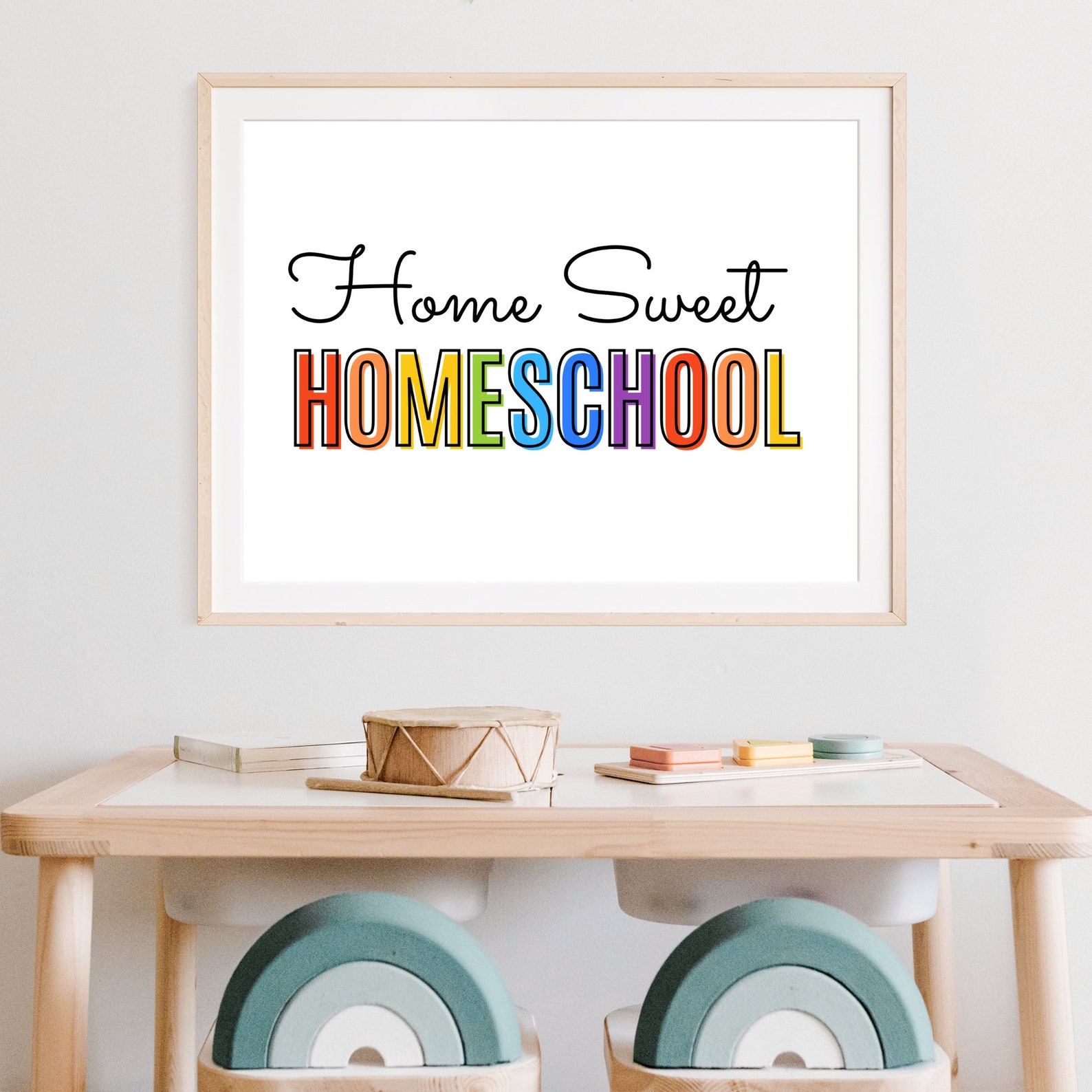 Home Sweet Homeschool Printable, Homeschool Wall Art, Pastel Homeschool ...