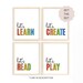 Let's Learn Sign, Classroom Poster, Homeschool Wall Art, Montessori ...