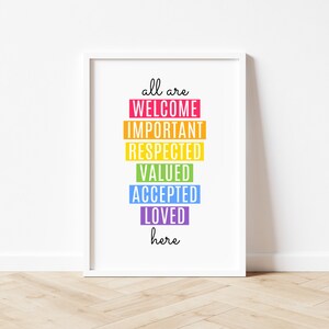 All Are Welcome Here Sign, Classroom Poster, Inclusion Poster ...