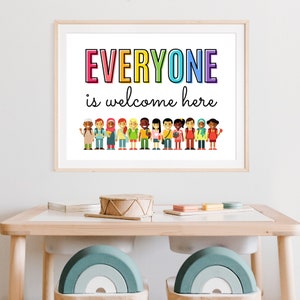Everyone is Welcome Here, Classroom Poster, Inclusion Poster, Diversity ...