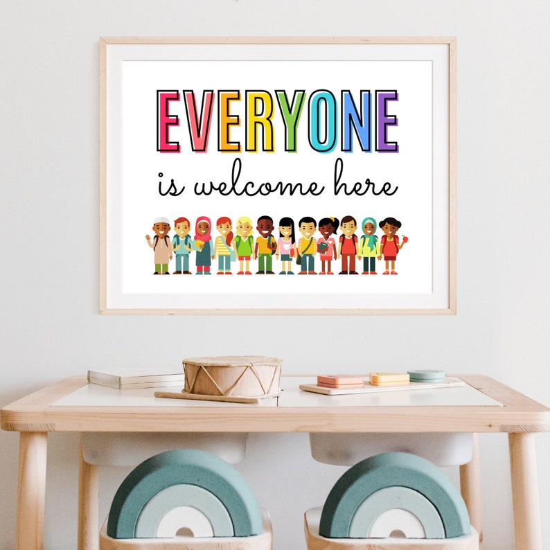Everyone is Welcome Here, Classroom Poster, Inclusion Poster, Diversity ...