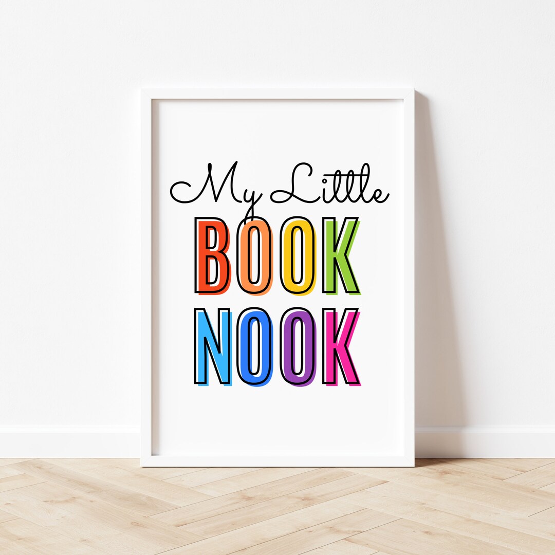 My Little Book Nook , Reading Posters, Reading Nook Art, Lets Read Sign ...