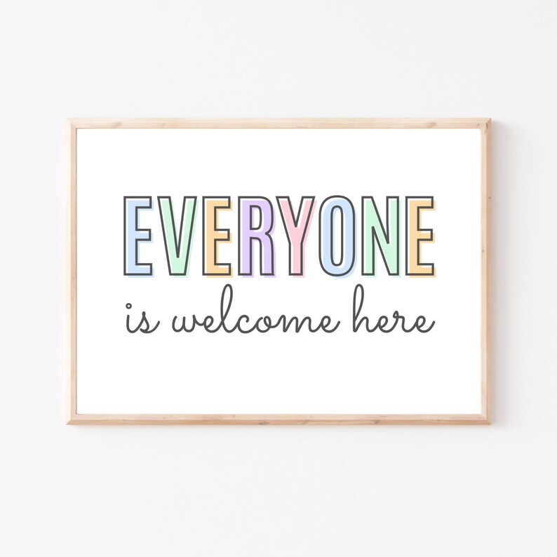 Everyone is Welcome Here, Classroom Poster, Inclusion Poster, Diversity ...