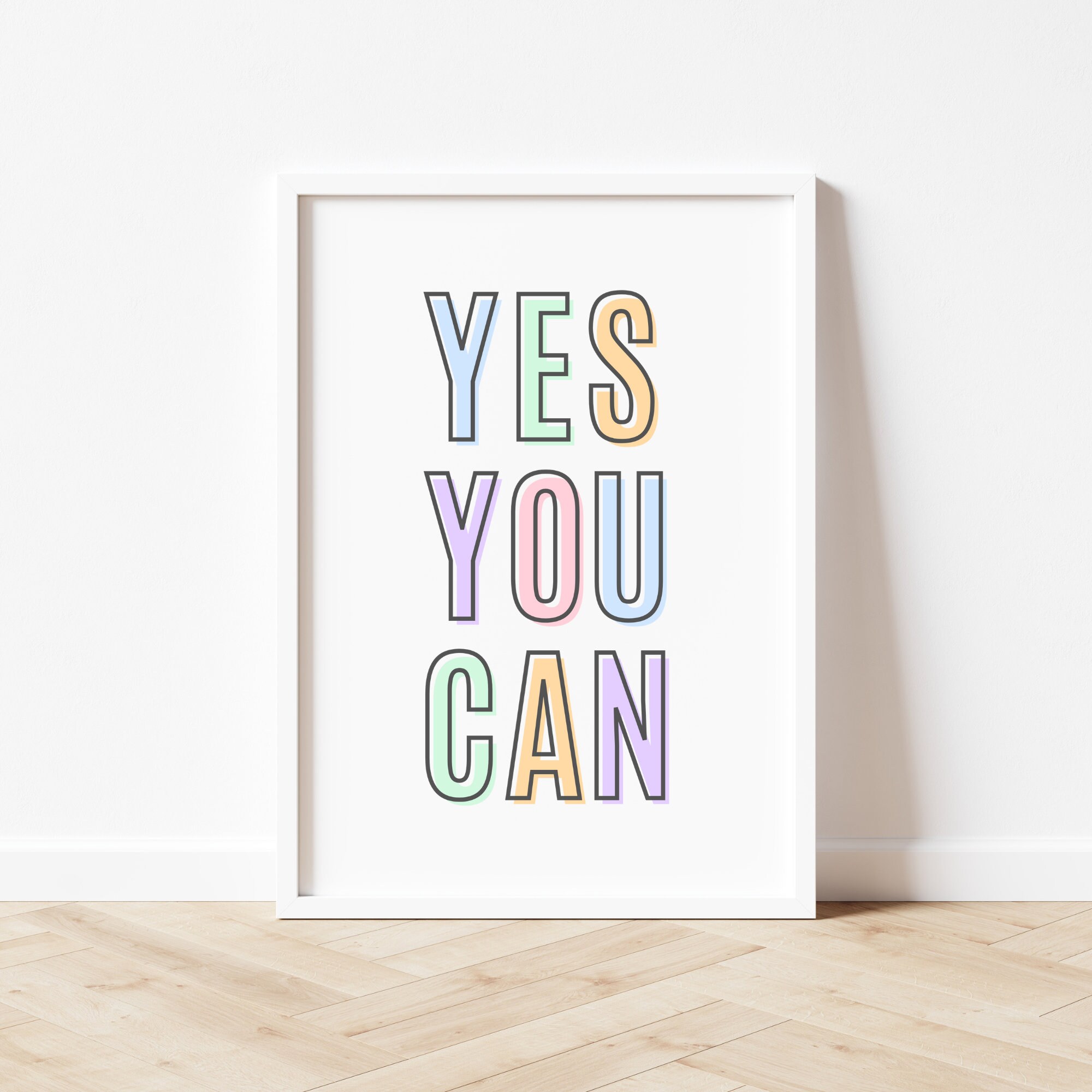 Yes You Can Sign, Yes You Can Print, Kids Positive Affirmations, Pastel ...