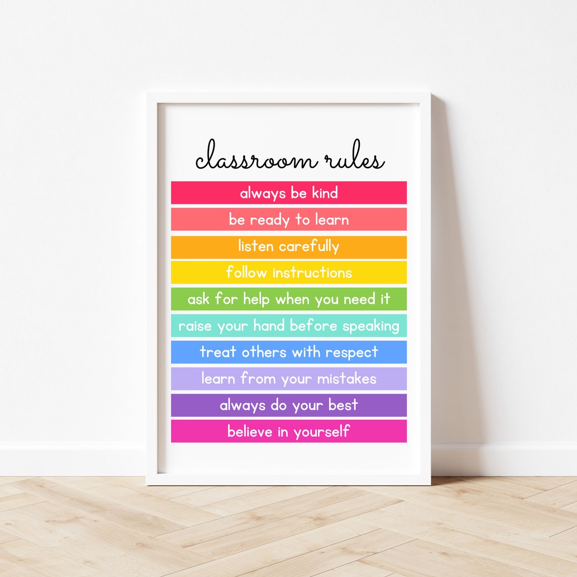 Classroom Rules Poster, Class Rules Printable, Classroom Wall Art ...