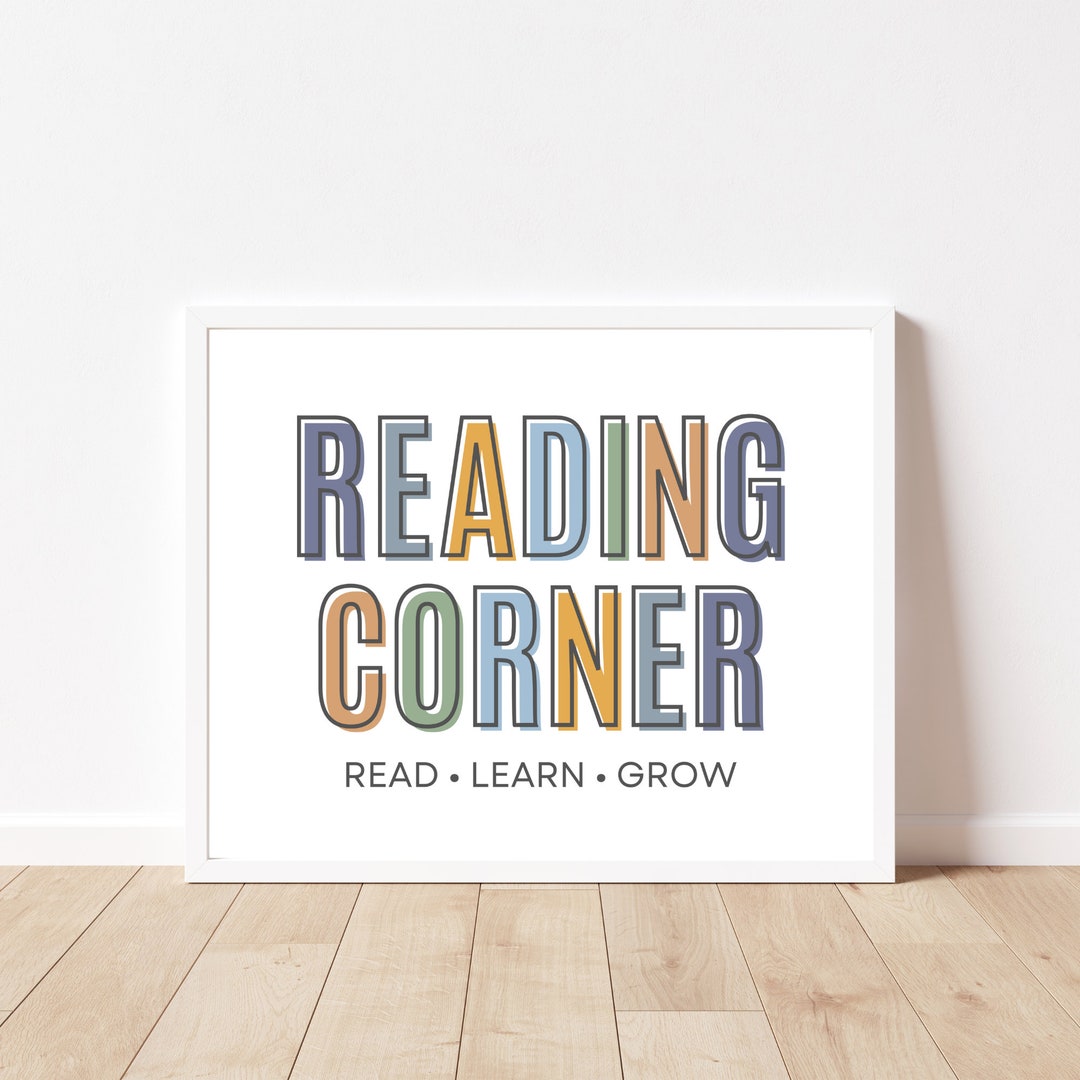 Reading Corner Sign, Reading Corner Wall Art, Reading Corner Decor ...