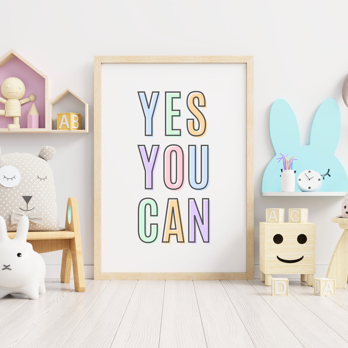 Yes You Can Sign, Yes You Can Print, Kids Positive Affirmations, Pastel ...