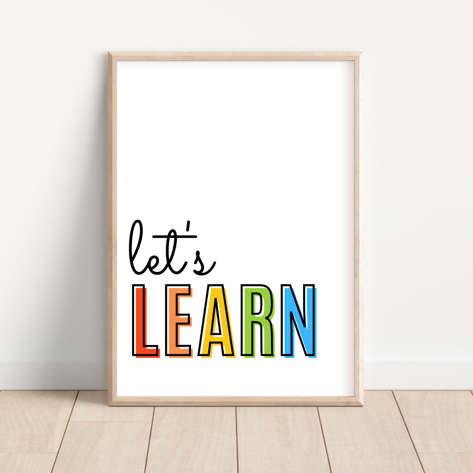 Let's Learn Sign, Classroom Poster, Homeschool Wall Art, Montessori ...