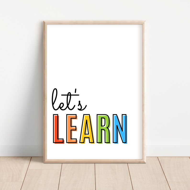 Let's Learn Sign, Classroom Poster, Homeschool Wall Art, Montessori ...
