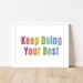 Keep Doing Your Best Printable, Growth Mindset Poster, Kids Positive ...