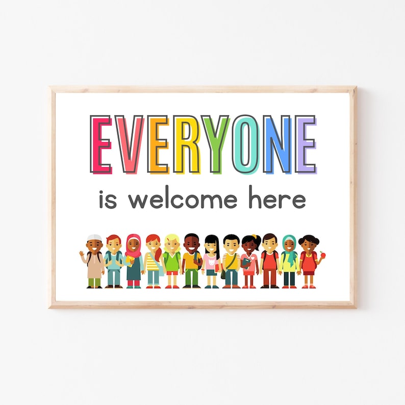 Everyone is Welcome Here, Classroom Poster, Inclusion Poster, Diversity ...