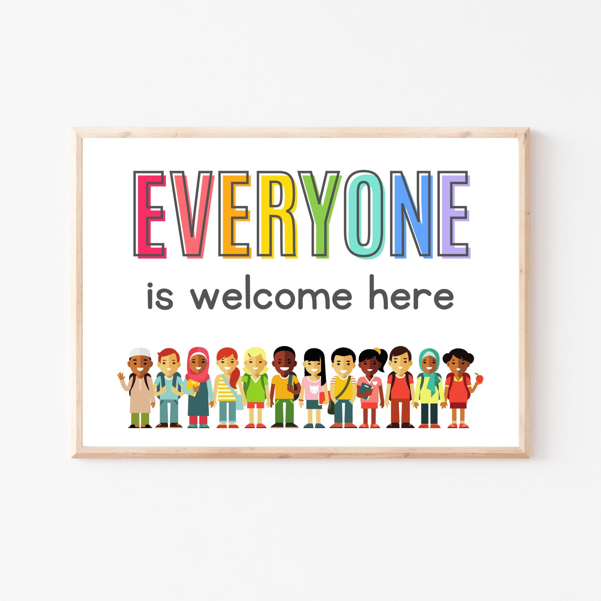 Everyone is Welcome Here, Classroom Poster, Inclusion Poster, Diversity ...