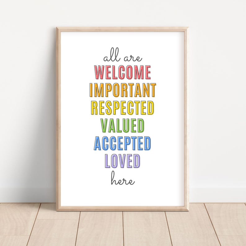 All Are Welcome Here Sign, Classroom Poster, Inclusion Poster ...