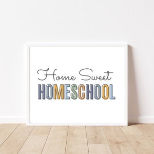 Home Sweet Homeschool Printable, Homeschool Wall Art, Pastel Homeschool ...