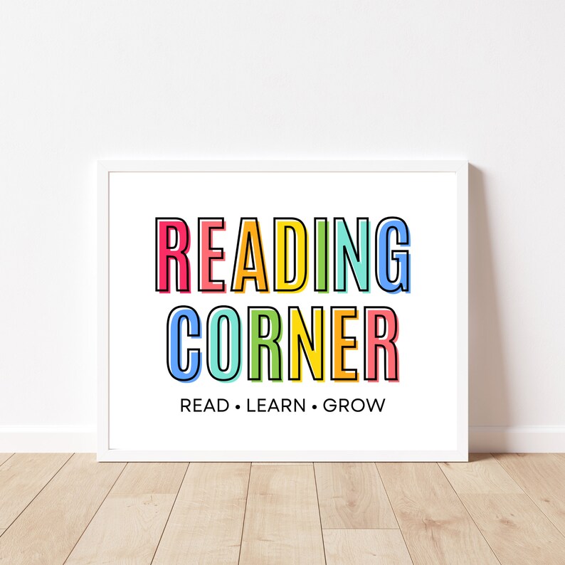 Reading Corner Sign, Reading Corner Wall Art, Reading Corner Decor ...