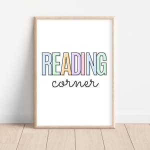 Reading Corner Sign, Reading Corner Wall Art, Reading Corner Decor ...