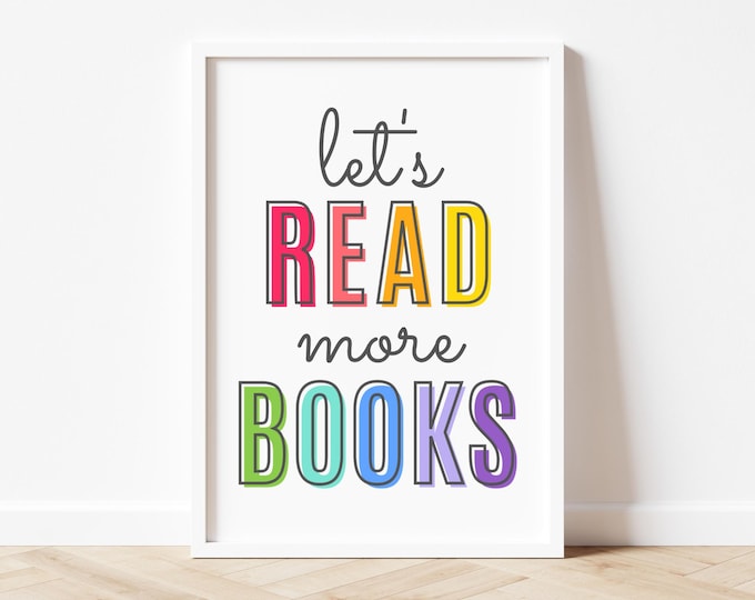 Read More Books Print, Reading Corner Sign, Reading Corner Posters ...