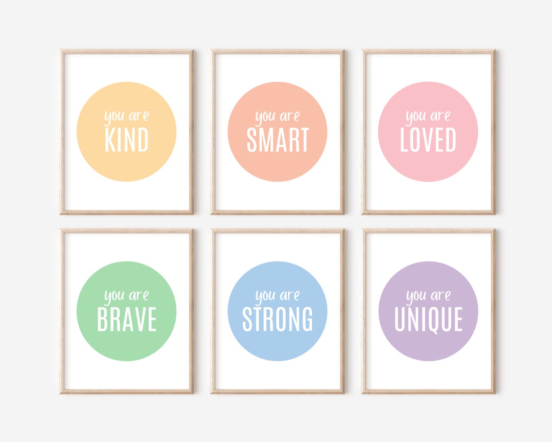 Affirmation Poster Set of 6, Pastel Affirmations Wall Art Printable ...