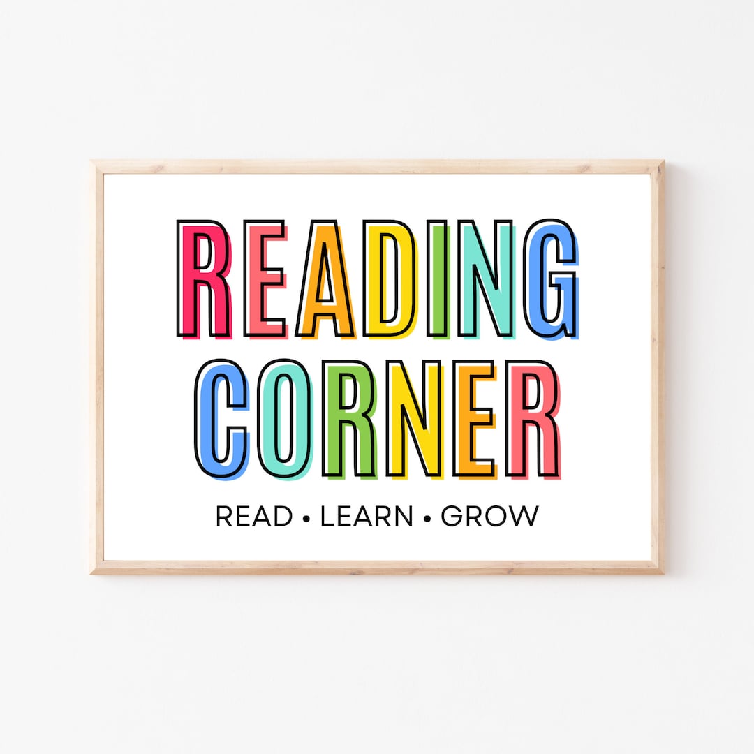 Reading Corner Sign, Reading Corner Wall Art, Reading Corner Decor ...