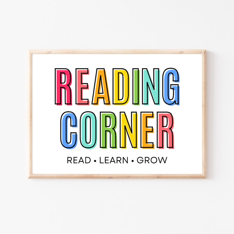 Reading Corner Sign, Reading Corner Wall Art, Reading Corner Decor ...