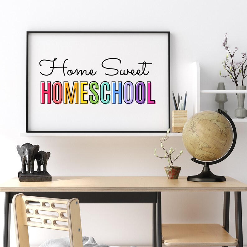 Home Sweet Homeschool Printable, Homeschool Wall Art, Pastel Homeschool ...