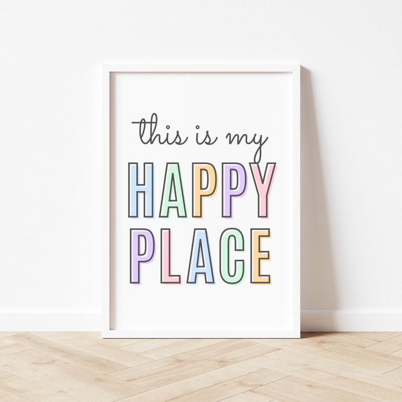 This is My Happy Place Print, Playroom Prints, Playroom Decor, Pastel ...