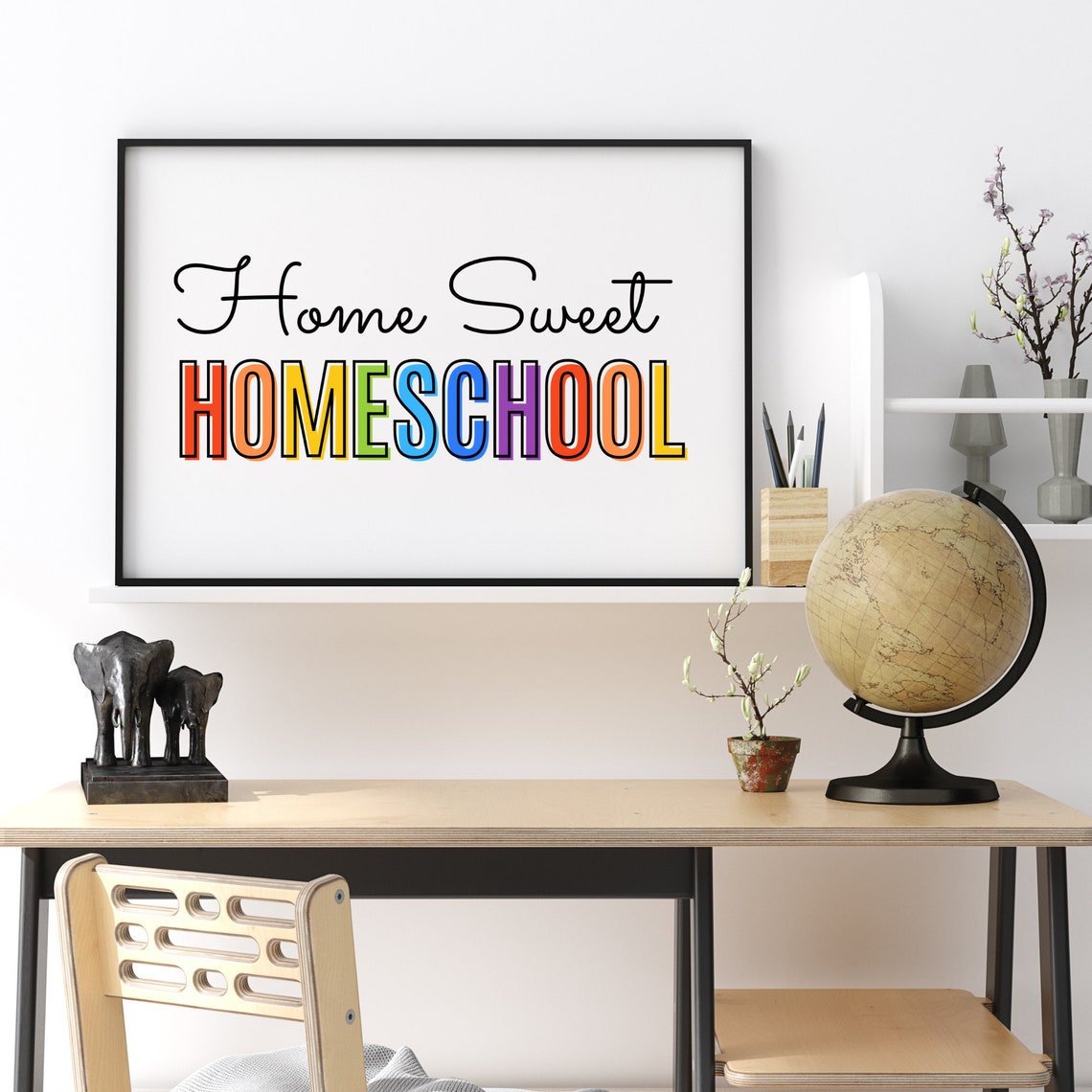 Home Sweet Homeschool Printable, Homeschool Wall Art, Pastel Homeschool ...