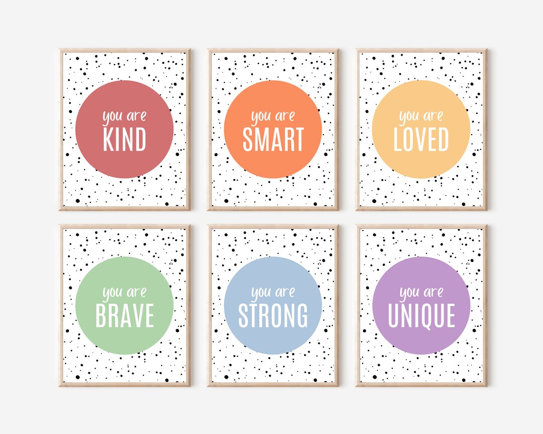 Positive Affirmations, Set of 6 Affirmation Posters, Gender Neutral ...