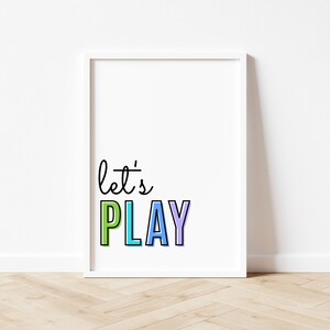 Let's Play Let's Read Set of 2, Playroom Wall Decor, Classroom Posters ...